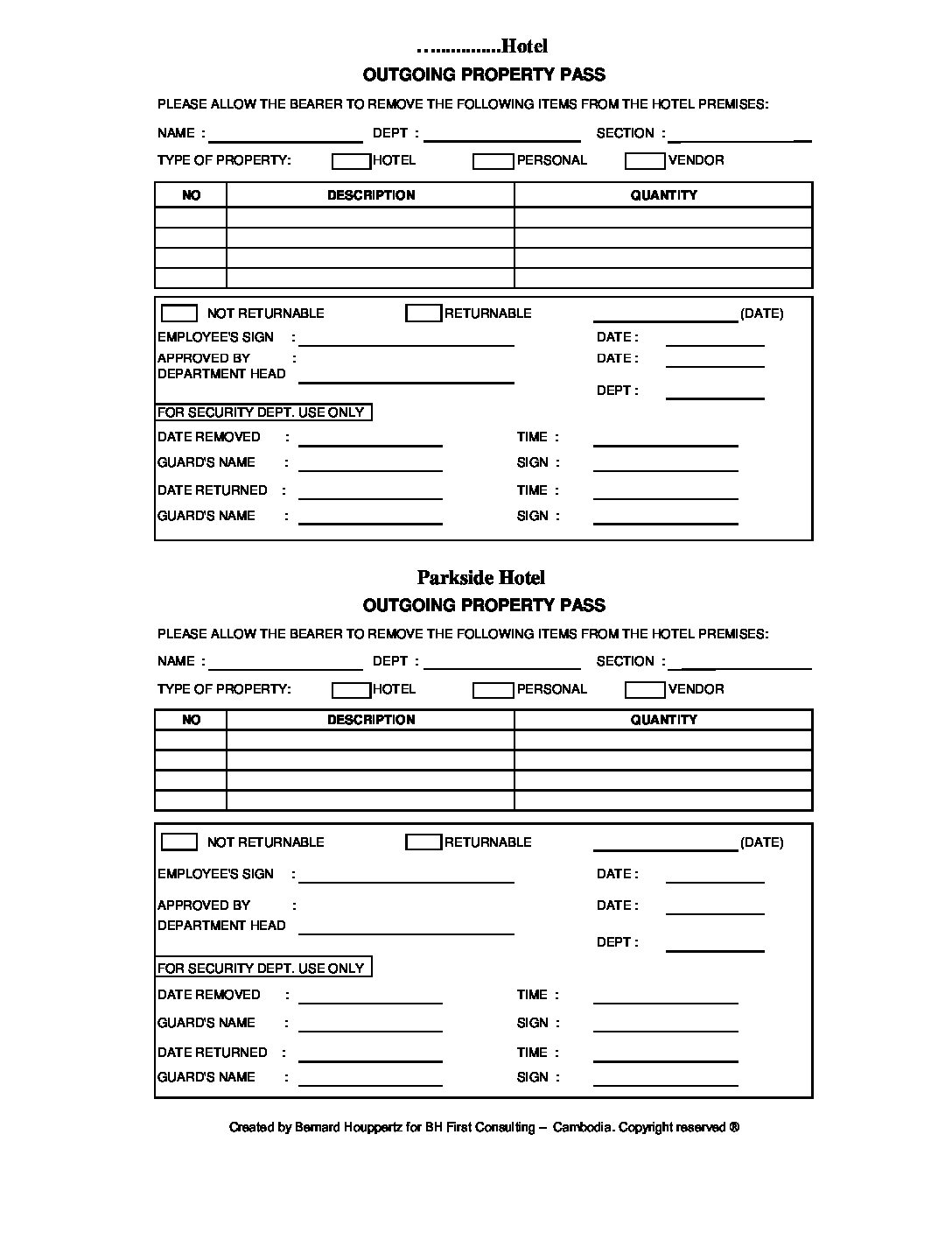 Gate Pass Form For Material BH First Consulting Gate Pass Form For Material BH First Consulting