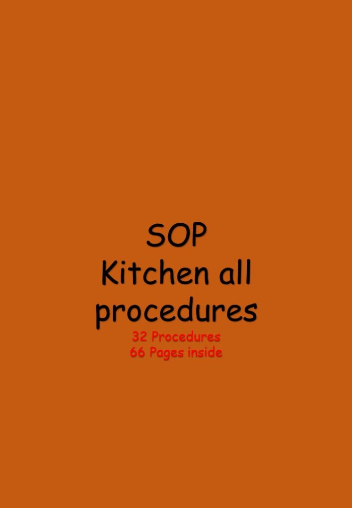 SOP – Kitchen all procedures packages – BH First Consulting