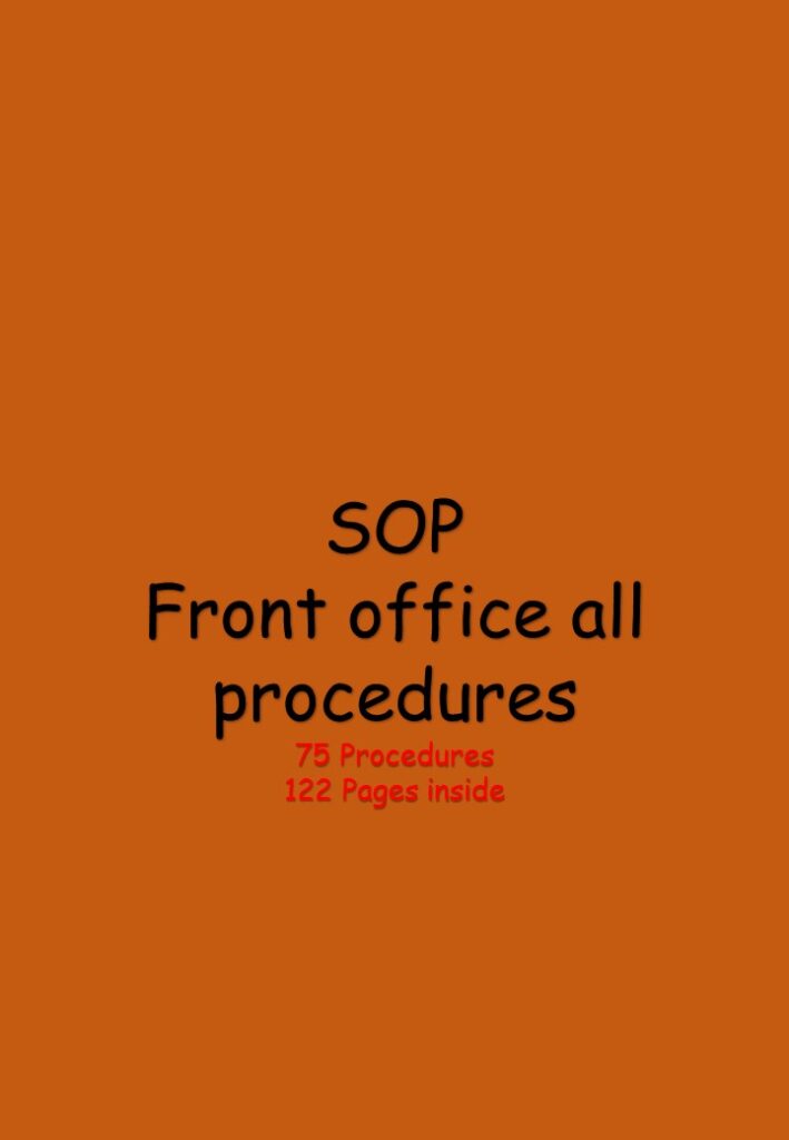 SOP – Front office all procedures packages – BH First Consulting