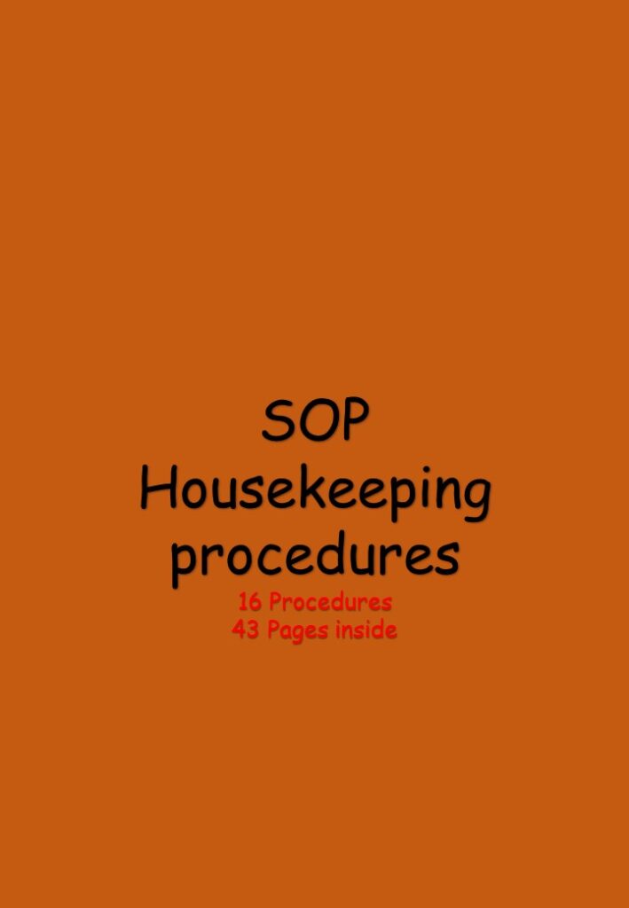 SOP – Housekeeping procedures package – BH First Consulting