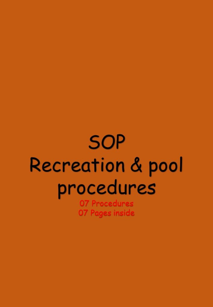 SOP – Recreation and pool procedures packages – BH First Consulting